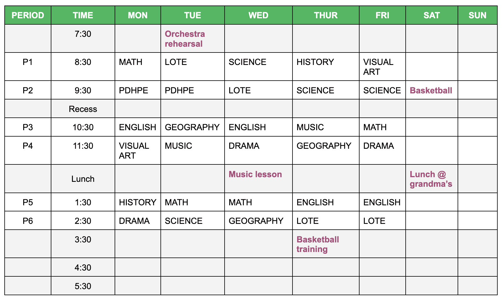  How To Use A Timetable In High School Example Included 